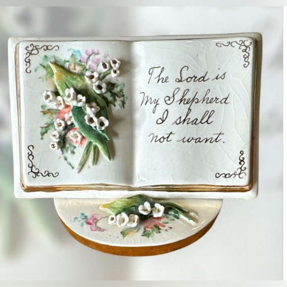 esther klein | Accents | Lords Prayer Porcelain Book Scripture Gold ...